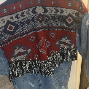Zara | Jackets & Coats | Zara Denim Fringe Jacket | Poshmark